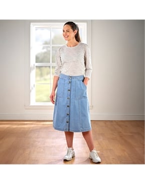 12 Regular | Button Stretch Denim Skirt | Expert Verdict